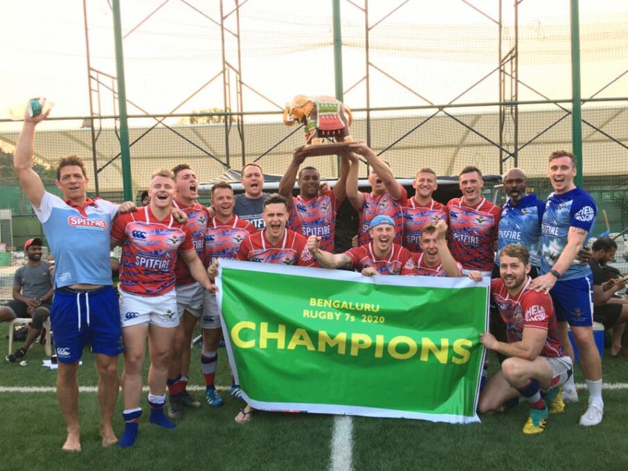 RAF Rugby 7’s take Lancaster Challenge to new heights - RAF Museum