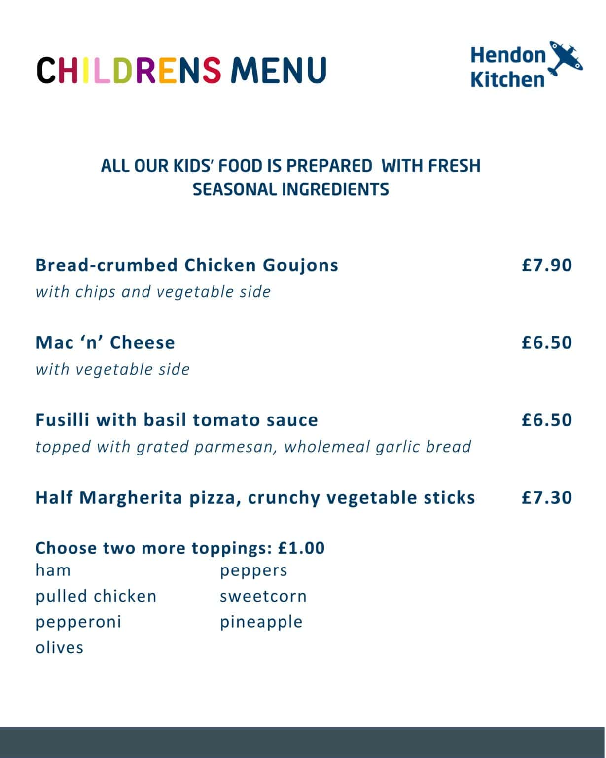 The Hendon Kitchen Menu - RAF Museum